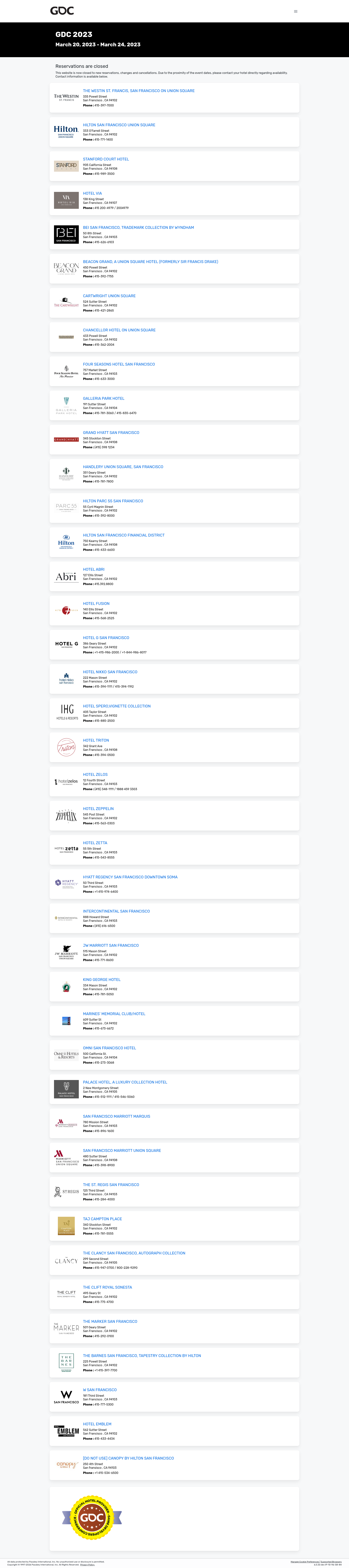 GDC 2023 - Learn about the event and search for hotels