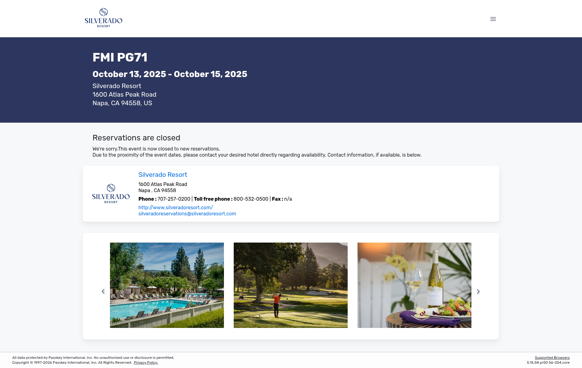 FMI PG71 - Start your reservation