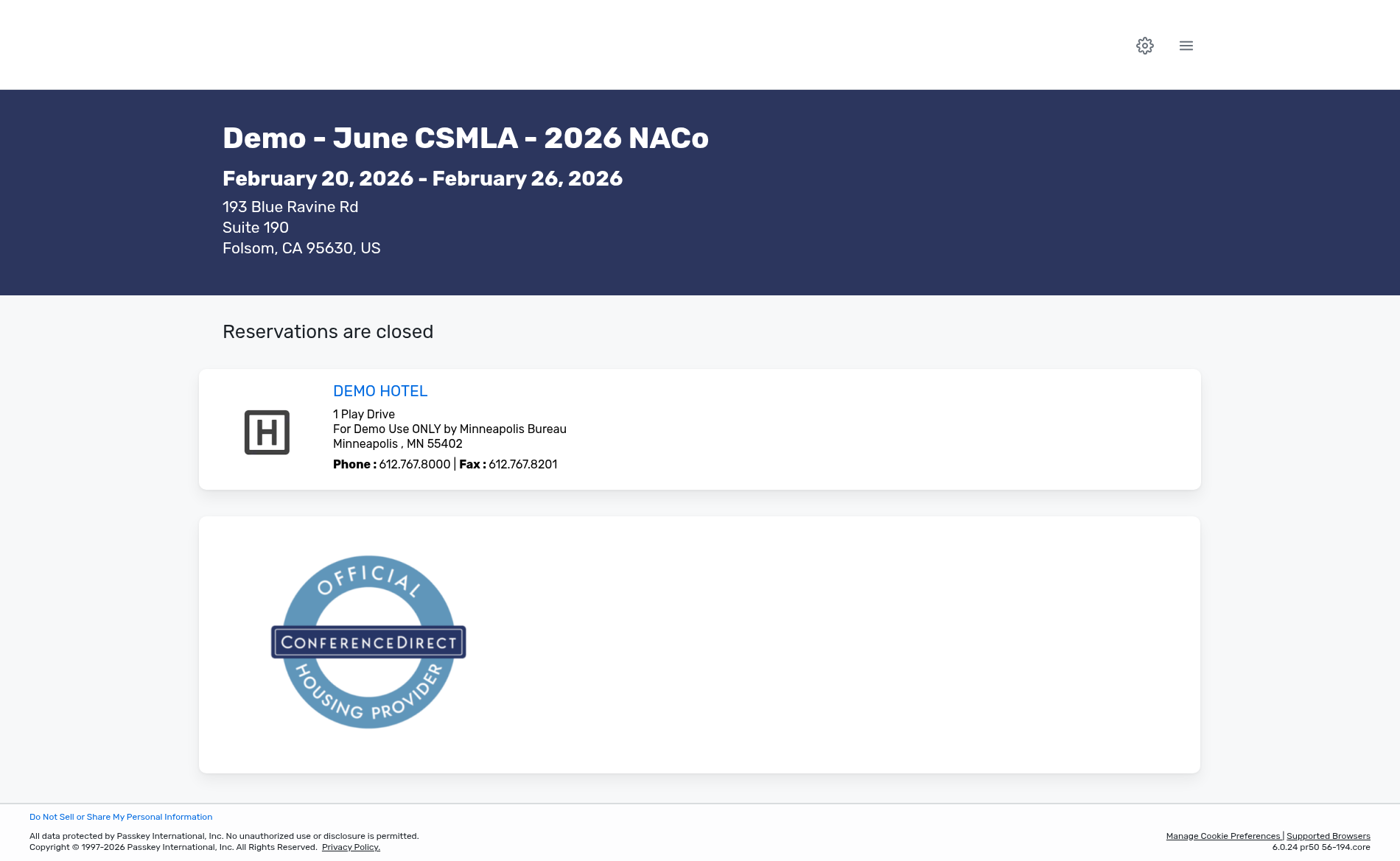 Demo - June CSMLA - 2026 NACo - Learn about the event and search for hotels
